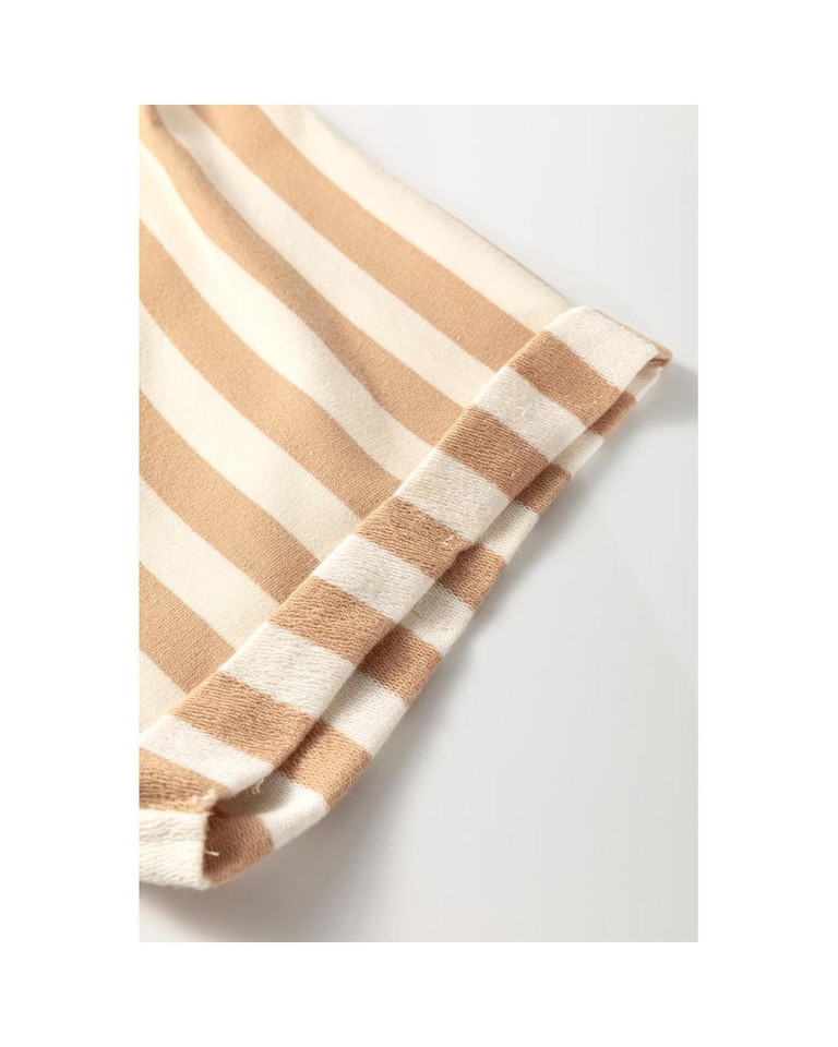 Azura Exchange Striped Tiered Mini Dress Women Khaki Stripe T-Shirts | eBay