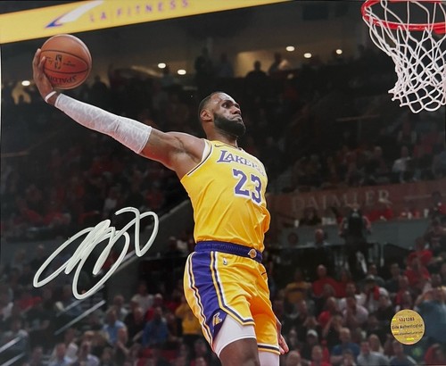 LeBron James Los Angeles Lakers Rare Hand Signed 10x8 Autographed with ...