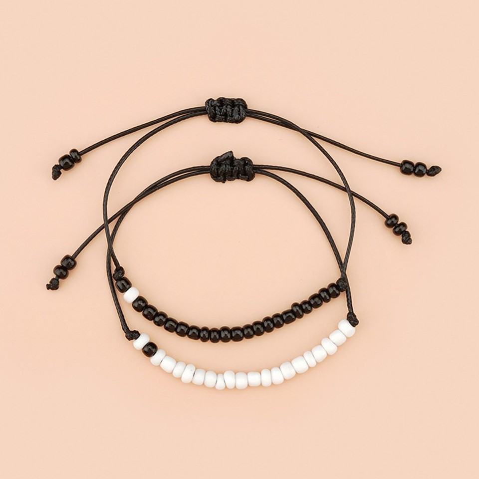 Adjustable Wax Thread Friendship Bracelet Woven String Beaded Decor ...