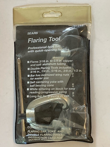 Sears Flaring Tool Set W/ Flaring Bar, Yoke, And Double Flaring Tools ...