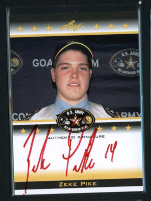 ZEKE PIKE 2012 LEAF ARMY ALL-AMERICAN TOUR ON CARD AUTO /25 LOUISVILLE ...
