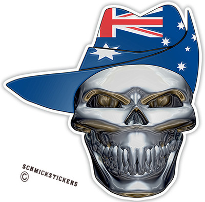 AUSSIE PRIDE PROUD INFIDEL STICKER SKULL WITH AUSTRALIAN FLAG DIGGERS ...
