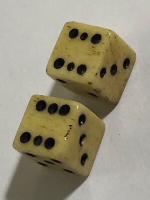 1800s civil war handcarved cattle bovine 11/32" dice pair 091723@ | eBay