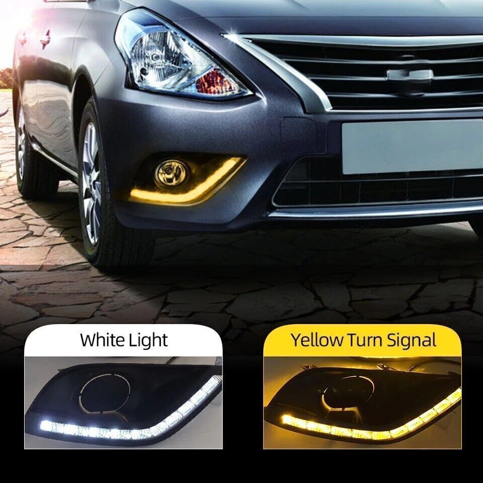 For Nissan Versa 2014~2019 LED DRL Daytime Running Lights Fog Lamps ...