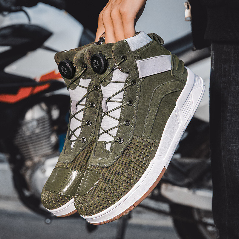 Men Motorcycle Riding Shoes Off-road Midtop Rider Gear Road Racing ...