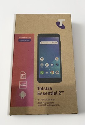 NEW Telstra Essential 2 4G 4GX 5" VoLTE Blue Tick WIFI Nano SIM Android ...