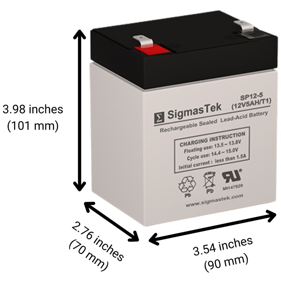 Liftmaster 485LM Garage Door Opener Battery, 12V 5Ah F1 SigmasTek ...