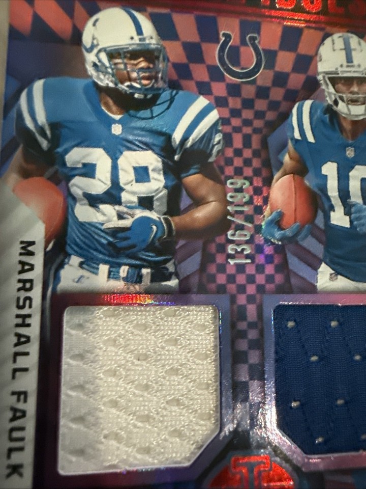 Adonai Mitchell Marshall Faulk Dual Jersey Card Numbered 136/199 And 2 Cards | eBay