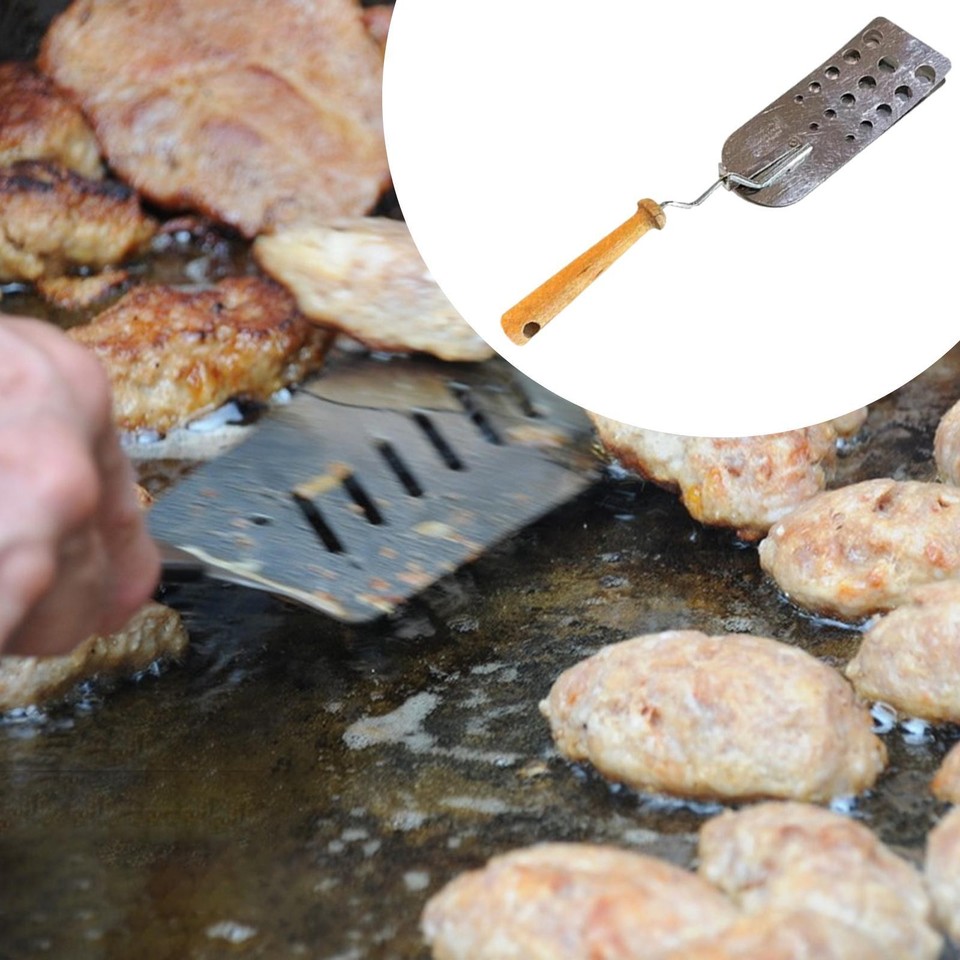 Hot Meat Patty Spade Flipper Versatile Cooking Tool Premium Triple Head ...