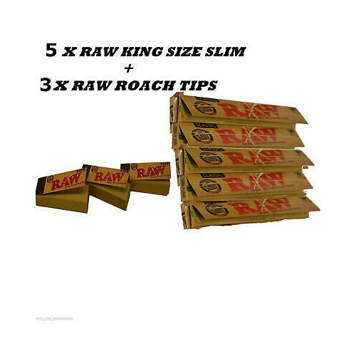 RAW RIZLA CLASSIC KING SIZE SLIM 110MM ROLLING PAPER WITH ROACH FILTER ...