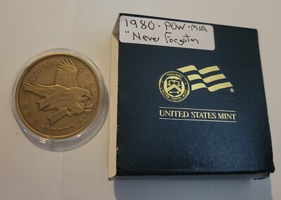 1980 POW/MIA "Never Forgotten" Mint issued Medal Small Size with box | eBay