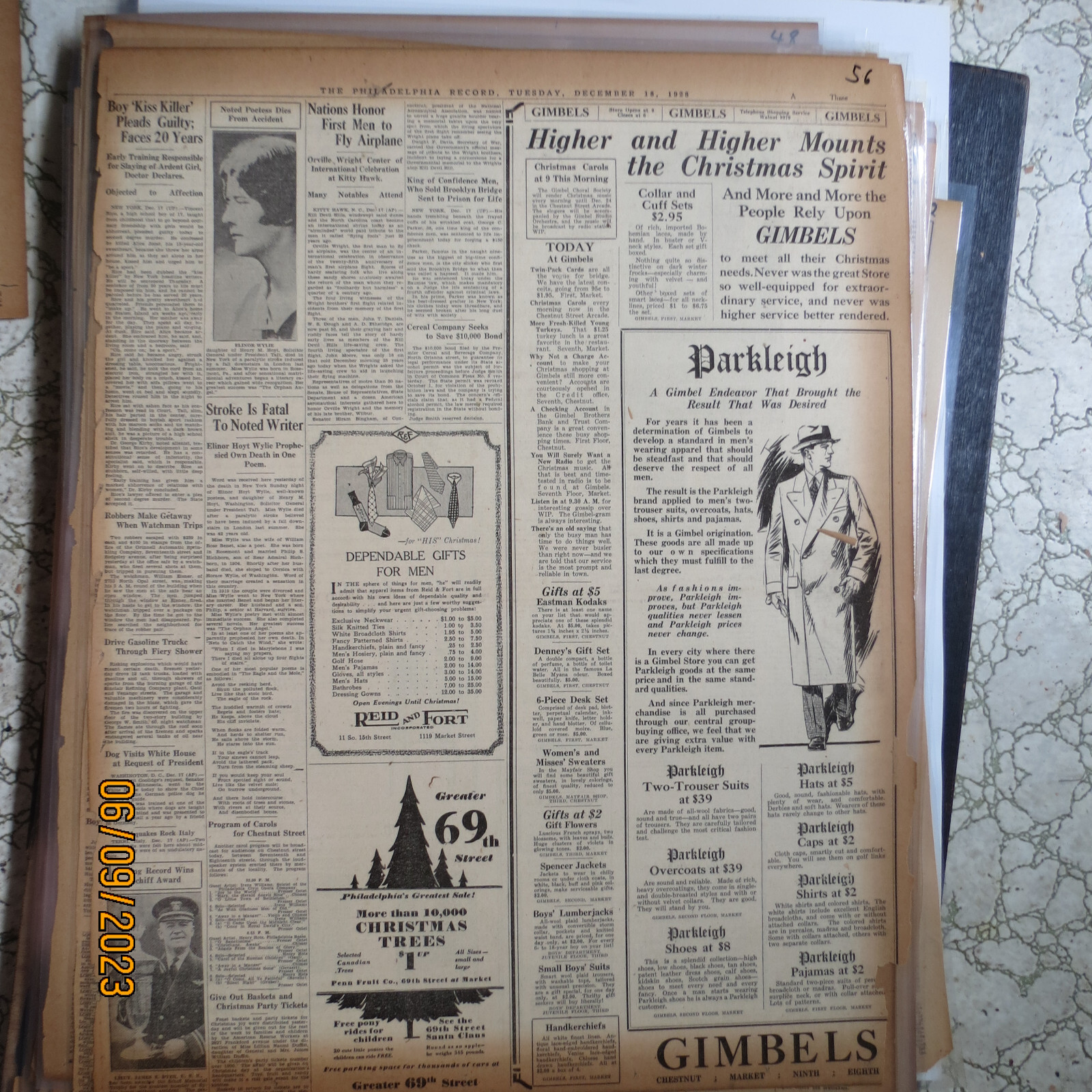 Aviation Wright Bros. Newspaper 1928 #56 NATION HONOR FIRST MEN TO FLY ...