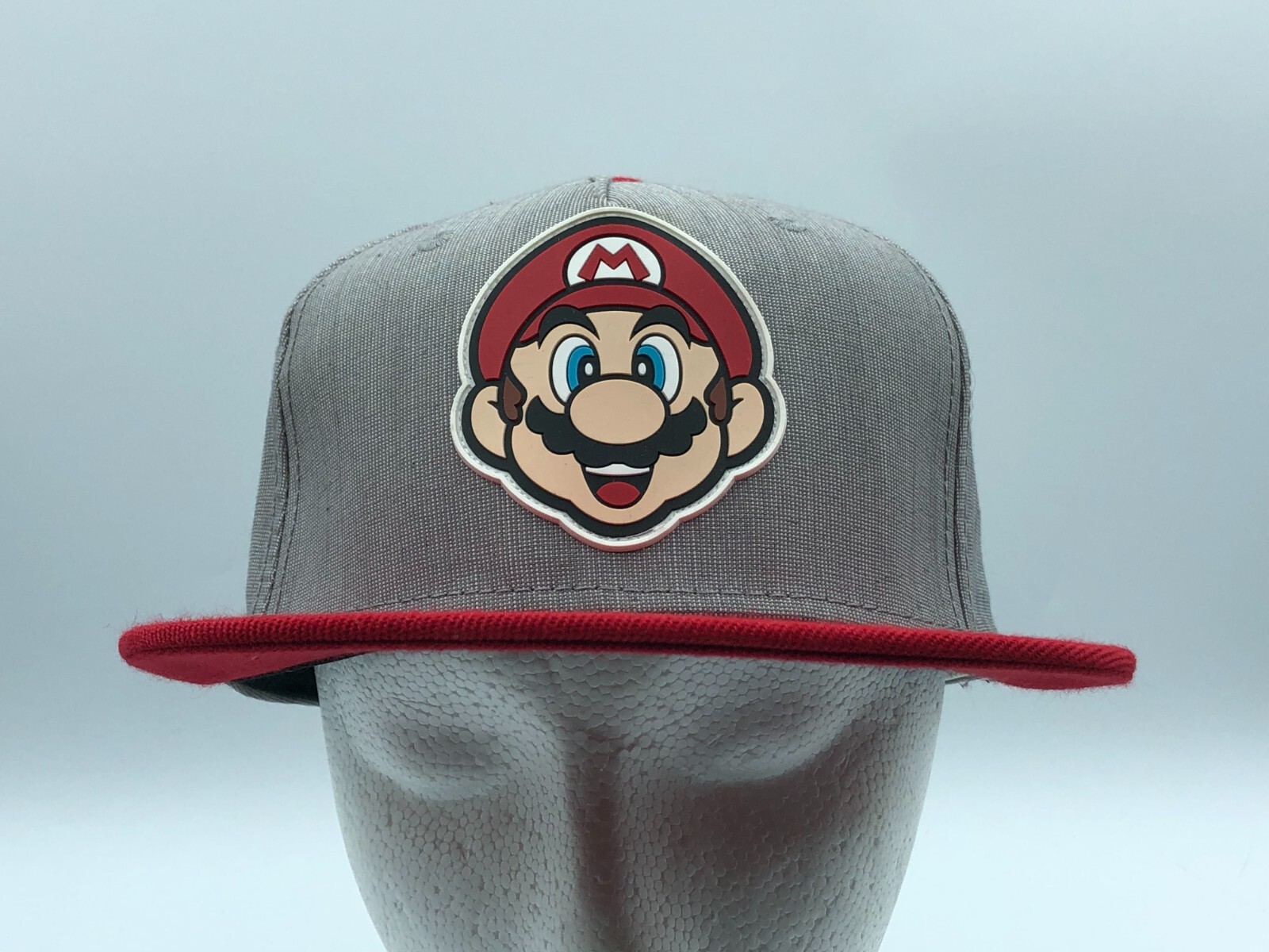 Super Mario Branded Super Mario Hat Gray And Red Snap… - Gem