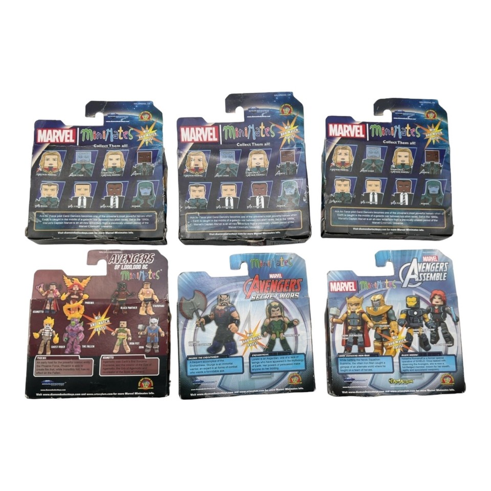 Marvel Mini Mates Assemble Avengers Captain 2 Character Sets Lot Of 6 ...