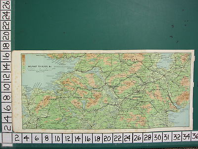 1902 IRELAND TOURIST IRISH MAP ~ BELFAST TO SLIGO LEIRIM TYRONE ...