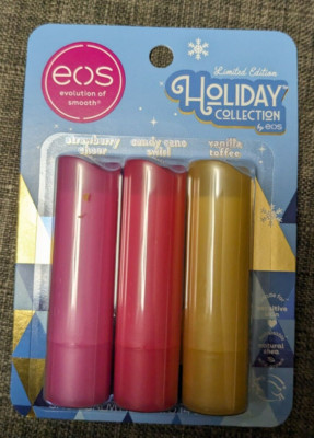 EOS Holiday Limited Edition Lip Balm Sticks Lip Care Variety Pack Of 3 ...