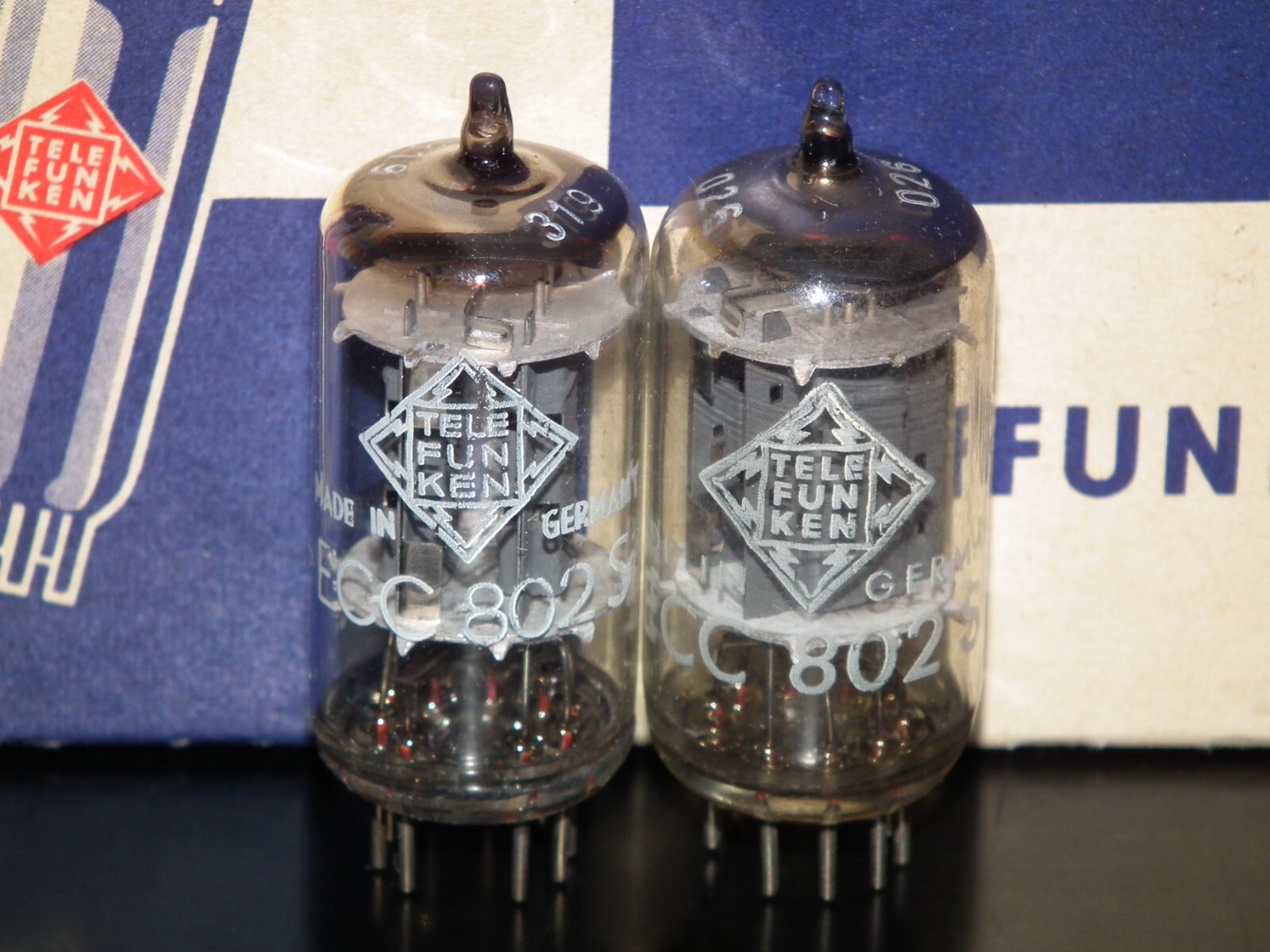 Matched Pair ECC802S Telefunken E82CC ECC82 12AU7 NOS NIB Ulm West ...