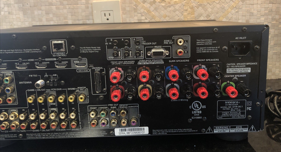 Integra DTR-30.1 AM/FM 7.2 Ch. Stereo Receiver 90 WPC perfect working ...