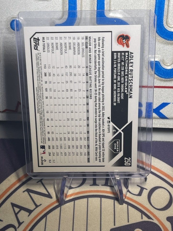 2023 Topps Series One Adley Rutschman #250 Rookie Gold Cup RC Baltimore ...