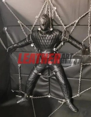 Quilted Leather Bondage Suit Hooded Full Body Fetish Restraint – Made ...