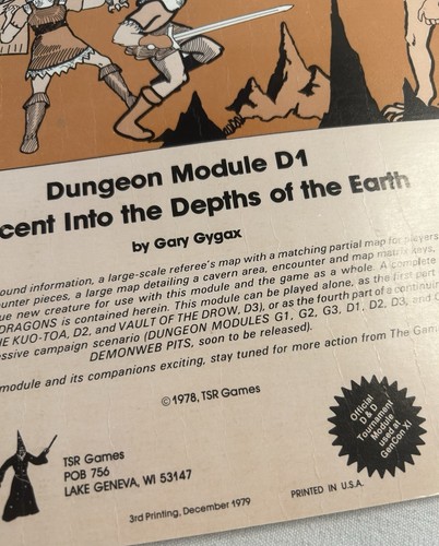 Vintage 1979 TSR Advanced Dungeons & Dragons Set of Three Modules | eBay