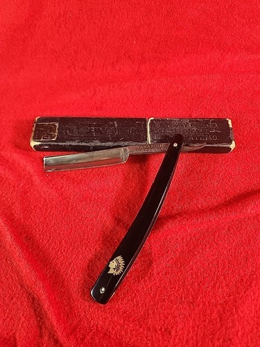 Antique Ross W Black Straight Razor Pittsburgh Pa Germany Indian Head W ...