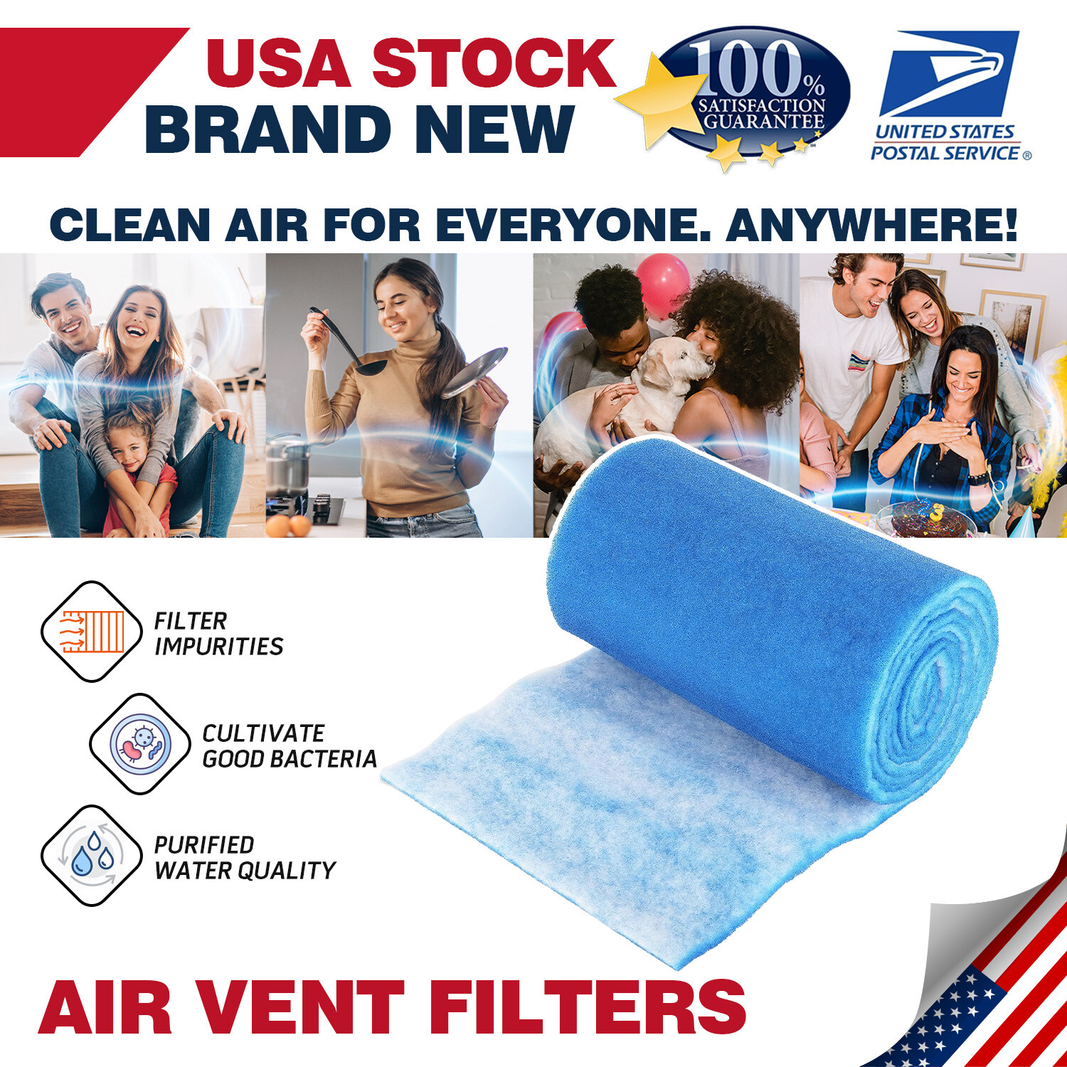 Cut to Fit 12" x 140" Air Vent Polyester Filter Roll MERV 8 HVAC ...