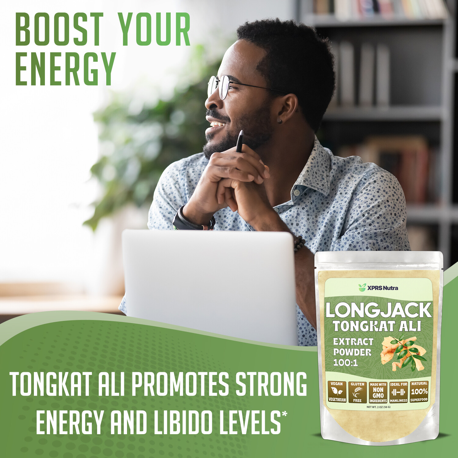 LONGJACK ROOT EXTRACT POWDER 100:1 Male Health Women Muscle Mass ...