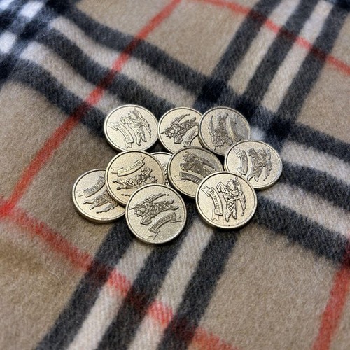 【Set of 10】90' Burberry Vintage Button Round approx. 1.5 cm Repair ...