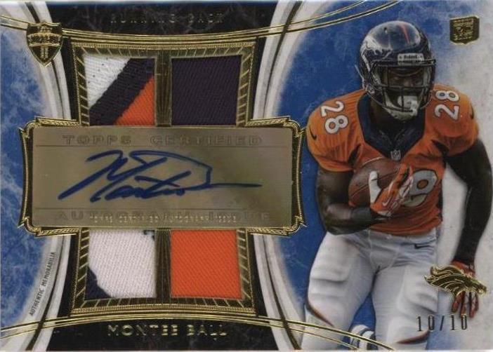 2013 Topps Supreme - Autographed Quad Relics Montee Ball #SAQR-MBA Blue ...