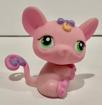 Littlest Pet Shop LPS #303 Pink Rat Mouse Green Eyes Authentic | eBay
