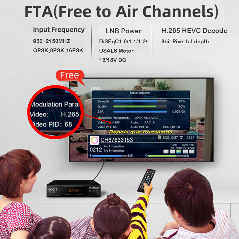 Free To Air DVB-S2 Satellite Receiver HD Decoder Dish Tv Box Wifi ...