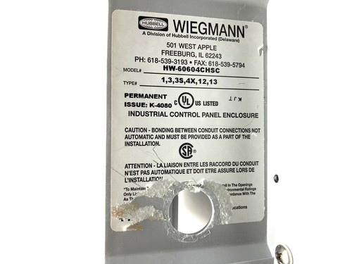 Wiegmann HW-60604CHSC Wall Mounted Enclosure 6" x 6" x 4" Fiberglass | eBay