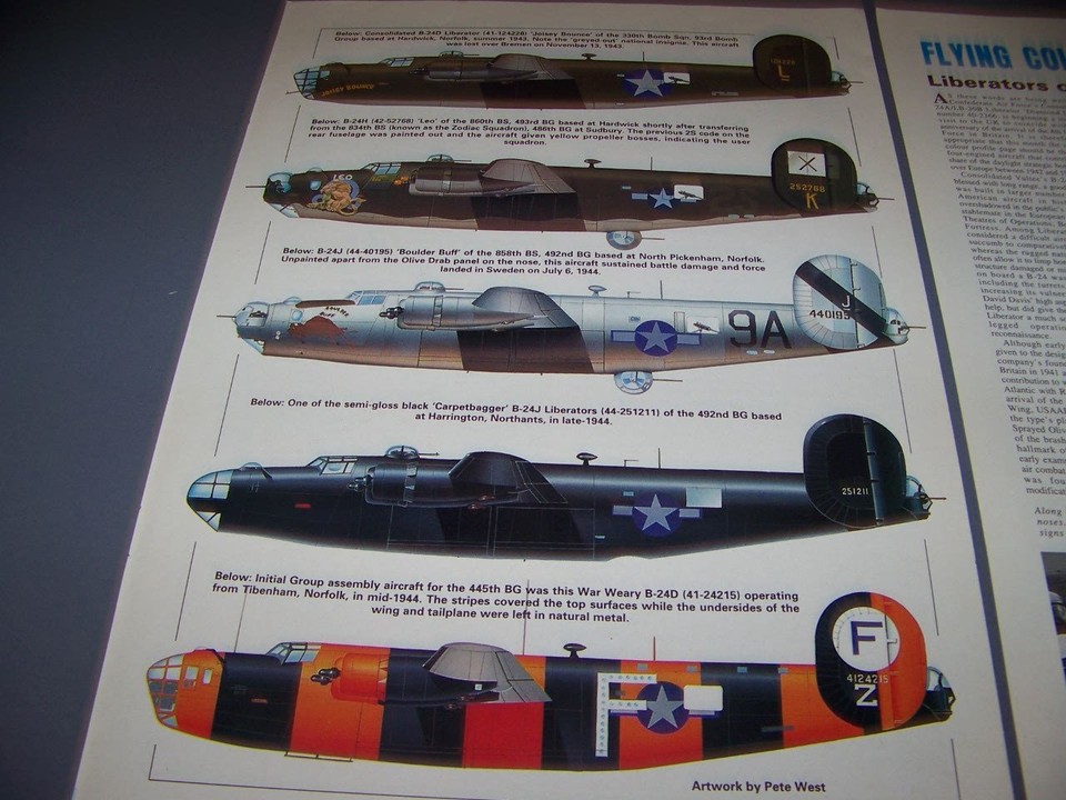 VINTAGE..CONSOLIDATED B-24 VARIANTS ...COLOR PROFILES..RARE! (706J) | eBay