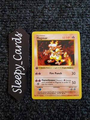 MAGMAR Pokemon Card - WOTC - 1st Edition - Base Set - Shadowless - 36/ ...