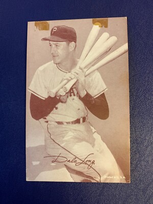 1947-66 Exhibits Dale Long - Pittsburgh Pirates - Nice Card, Tape Marks ...