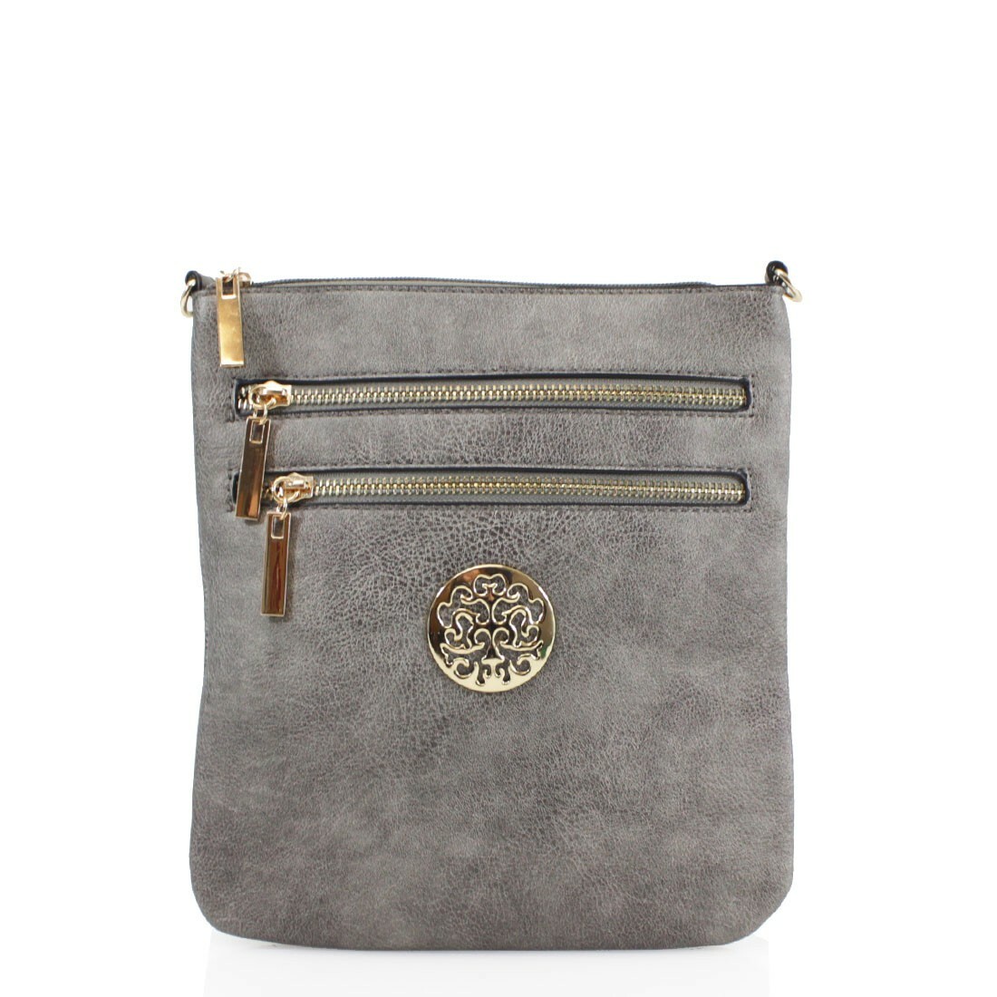 Ladies Double Zip Cross Body Messenger Bag 834 Women Shoulder GIrls ...