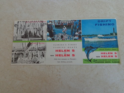 *Helen S Fishing Boats Pompano Beach Florida Brochure Pamphlet Vacation ...