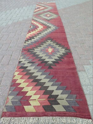 Vintage Turkish Kilim Runner Rug, Hallway Rug, Aisle Rug 28"x160 ...