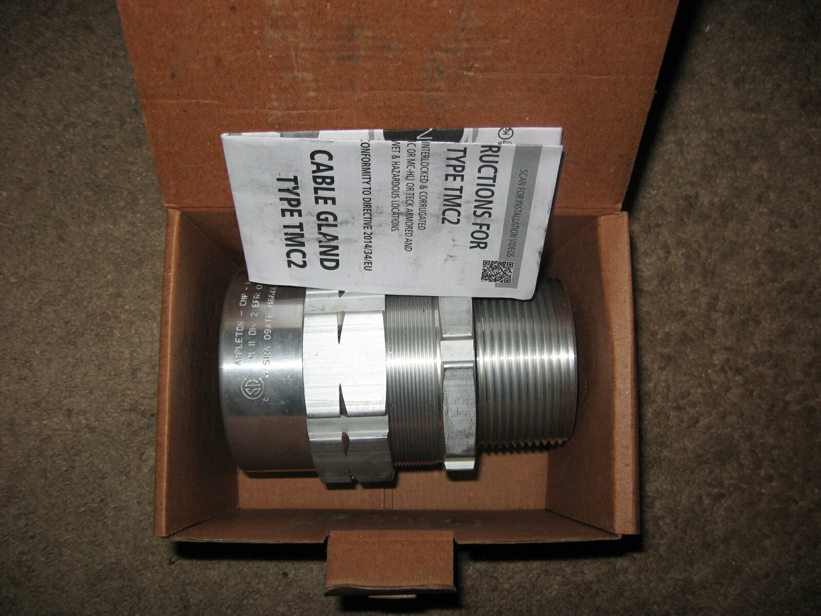 2 Lot CMP Appleton Aluminum Cable Gland Connectors 2.5" NPT # TMC2 ...