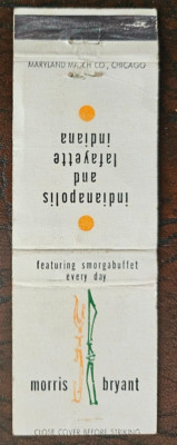 Morris Bryant Lafayette Indiana "Matchcover" | eBay