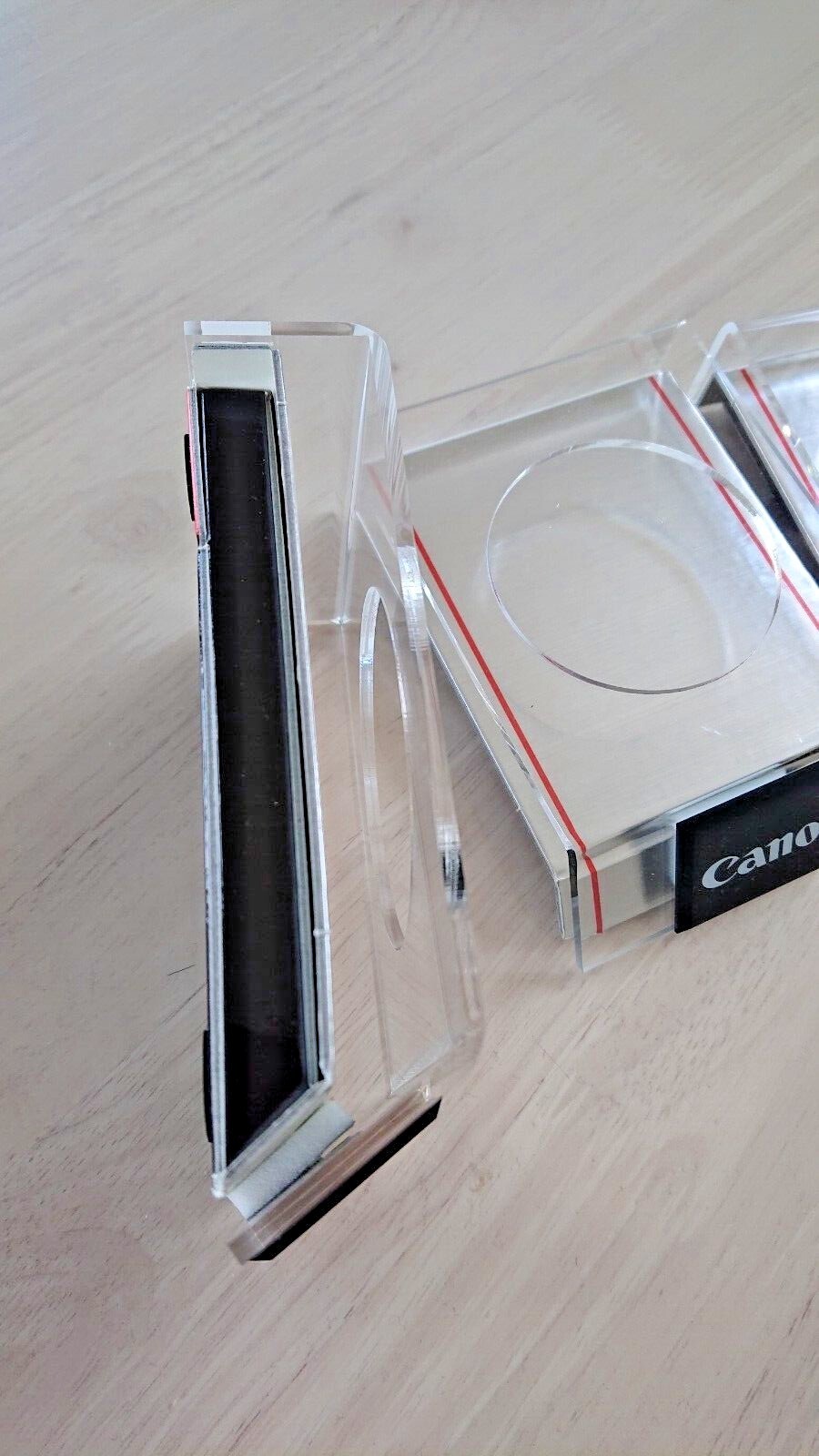 canon Lens display stand rare set of 3 Hole diameter 70 mm | eBay