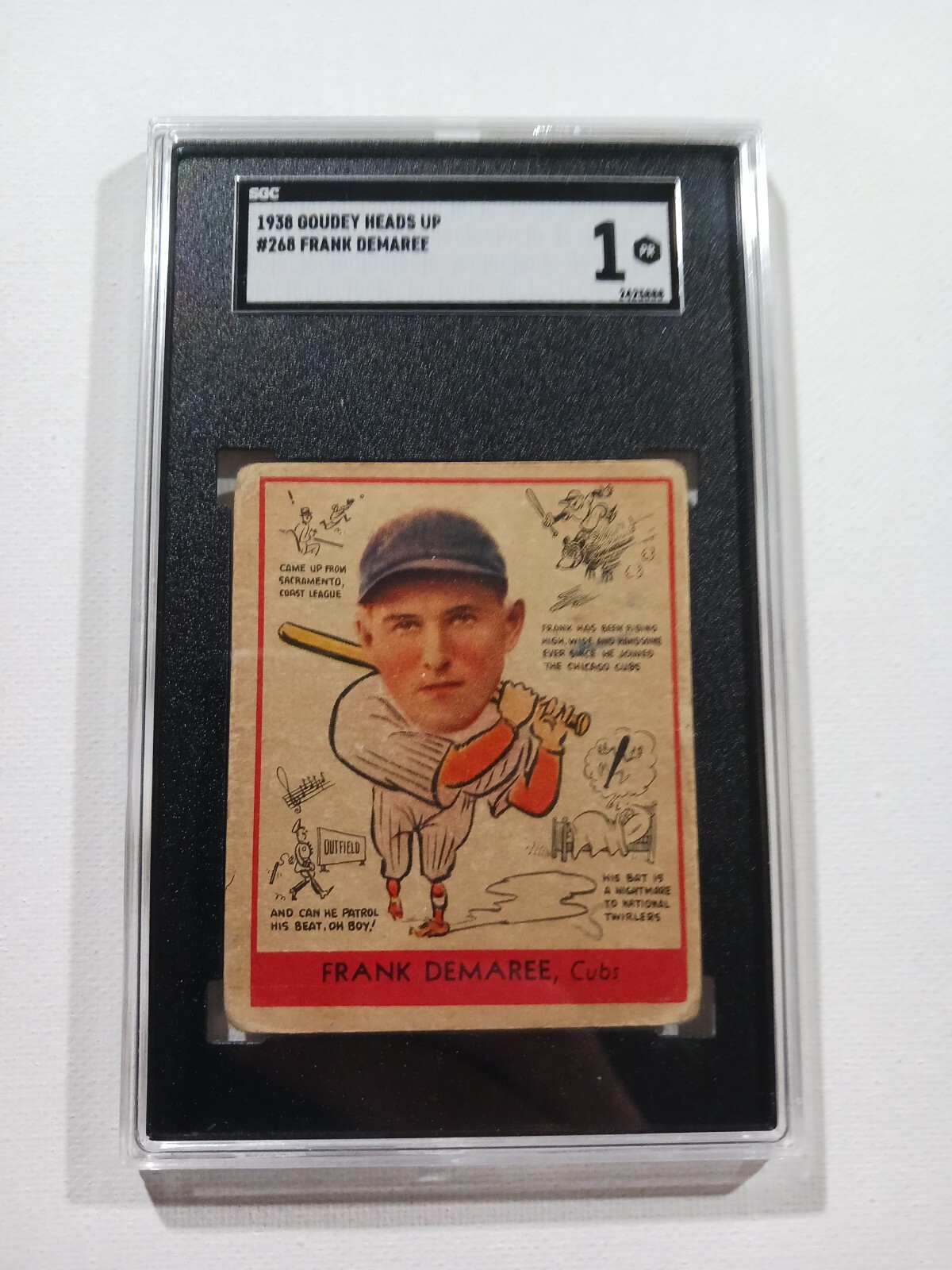 1938 Goudey Heads Up Frank Demaree Chicago Cubs #268💥⚾️🔥 SGC 1 | eBay