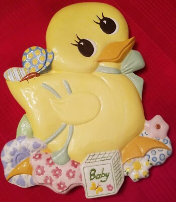 Vintage 1979 Macky Ceramic Molds Yellow Duck Baby Easter Wall Plaque | eBay