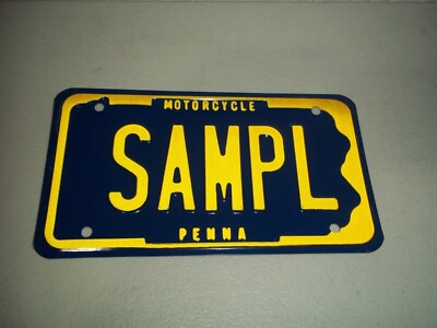 PA PENNSYLVANIA SAMPLE MOTORCYCLE LICENSE PLATE | eBay