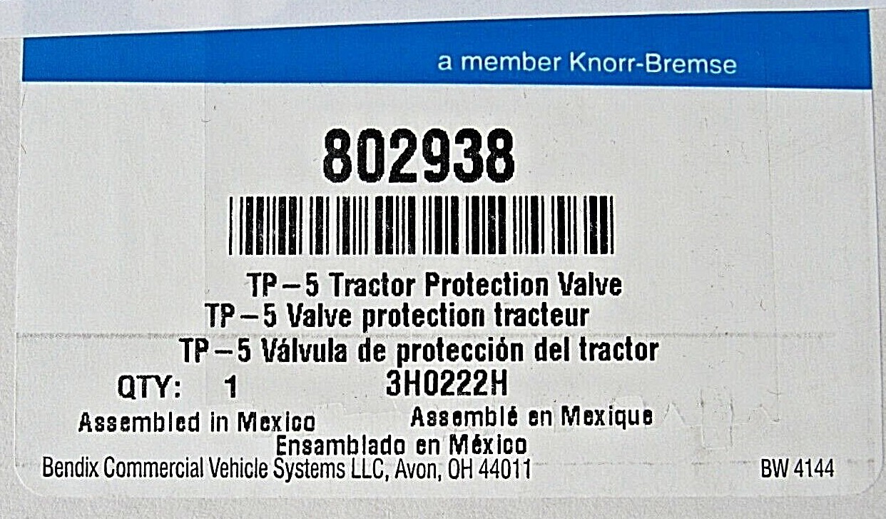 ~ BRAND NEW GENUINE BENDIX TRACTOR PROTECTION BRAKE VALVE TP-5 p/n ...