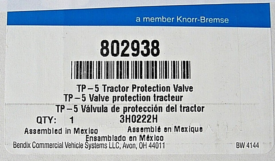 ~ BRAND NEW GENUINE BENDIX TRACTOR PROTECTION BRAKE VALVE TP-5 p/n ...