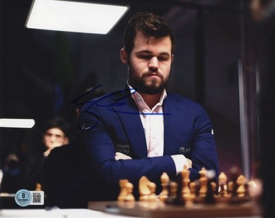 RARE Magnus Carlsen Autographed Signed CHESS GRANDMASTER Champ 8x10 ...