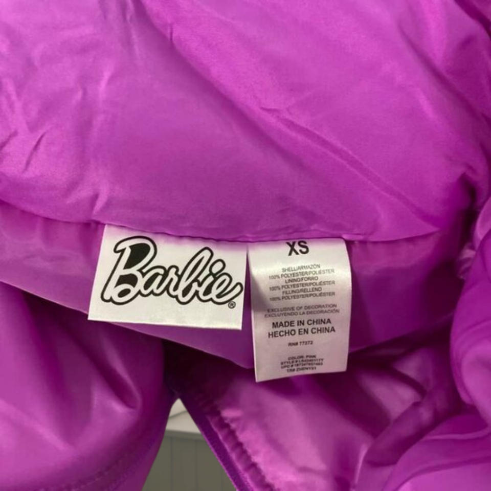 NWT Barbie Pink Puffer Jacket XS – Signature Barbie Logo & Iconic ...