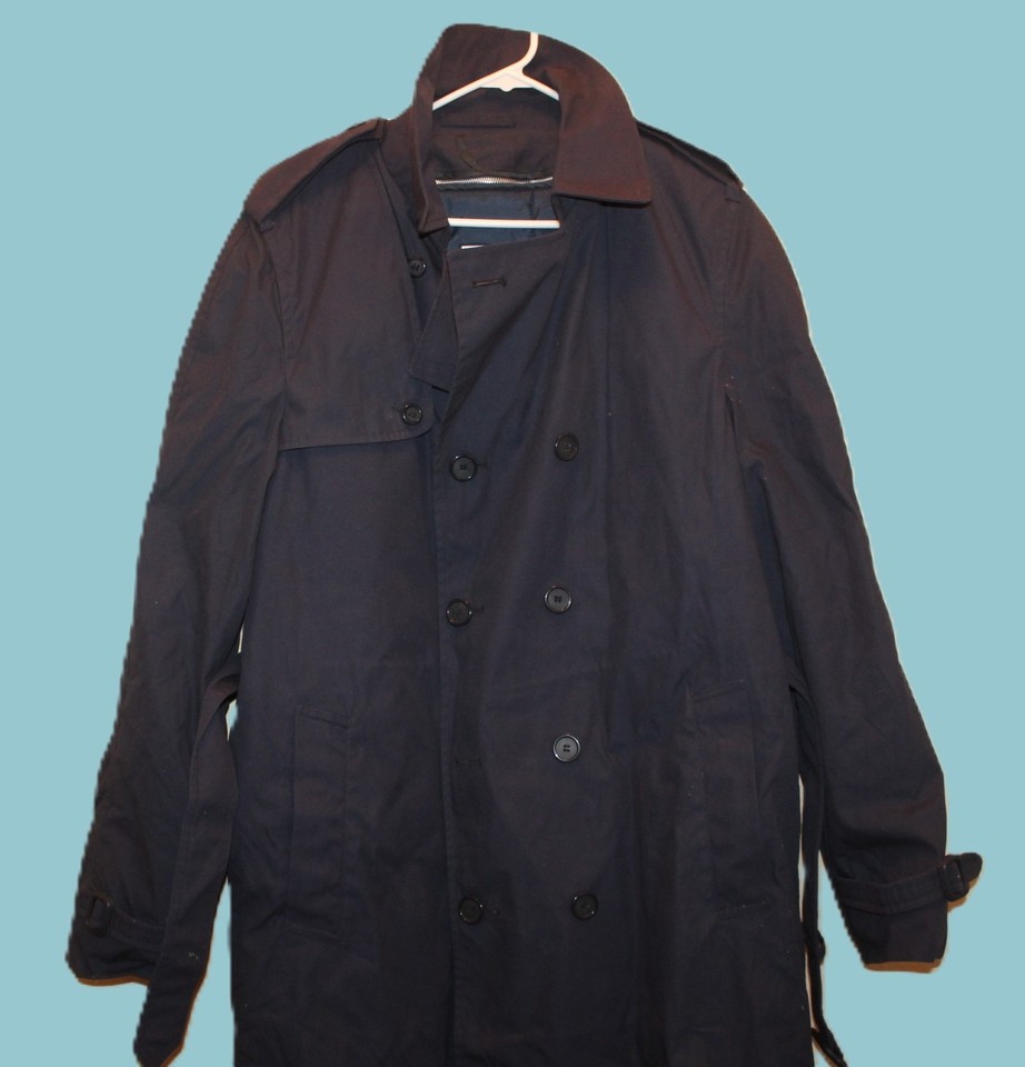American Apparel Military All-Weather Dress Trench Coat Zip-In Liner ...